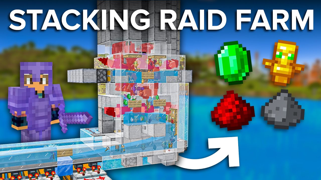 Minecraft Stacking Raid Farm - 80,000+ Items Per Hour - Shulkercraft